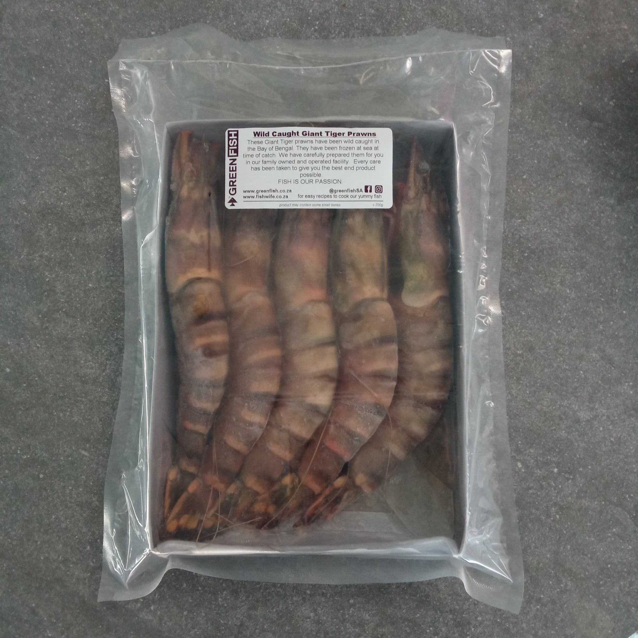 Giant Tiger Prawns | Frozen Box | Wild caught | x6 | 700g – Greenfish